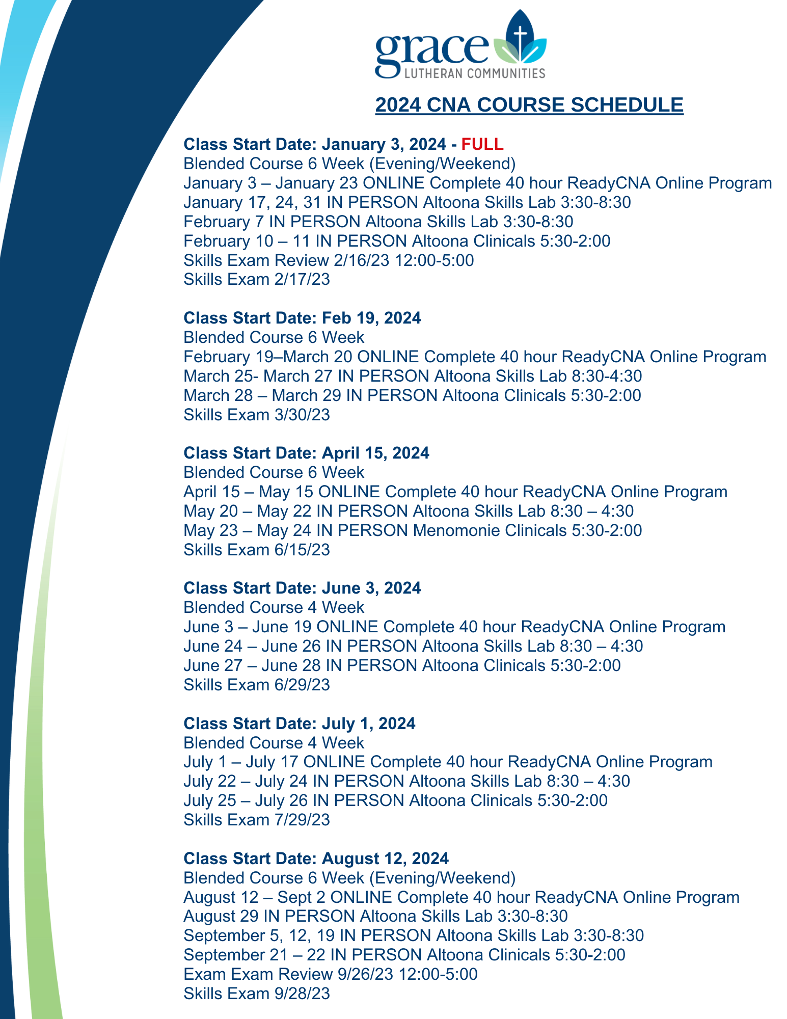 CNA Training Program | Grace Lutheran Communities